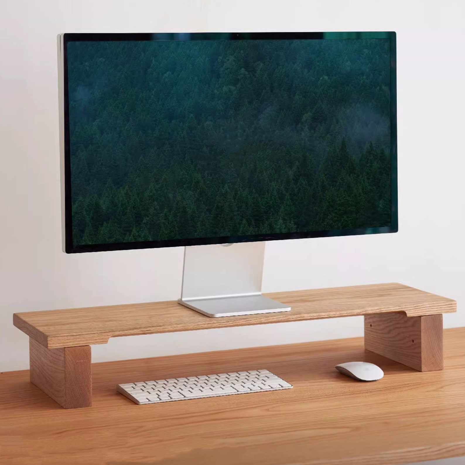 Custom Solid Walnut Minimalism Desk Monitor Riser, Solid Wood Desk ...