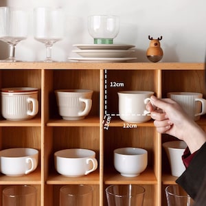 Wooden Desktop Coffee Tea Mug Cup Storage Holder With Drawer, Coffee ...