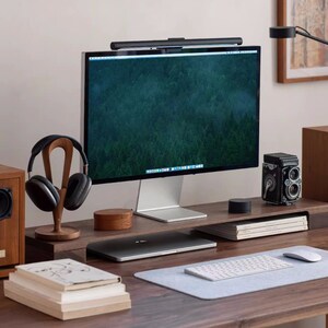 Custom Solid Walnut Minimalism Desk Monitor Riser, Solid Wood Desk ...