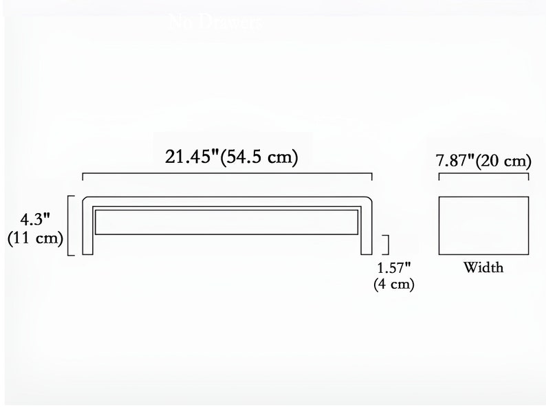 Custom Solid Wood Desktop Shelf Monitor Stand With Drawer Storage, Desk ...