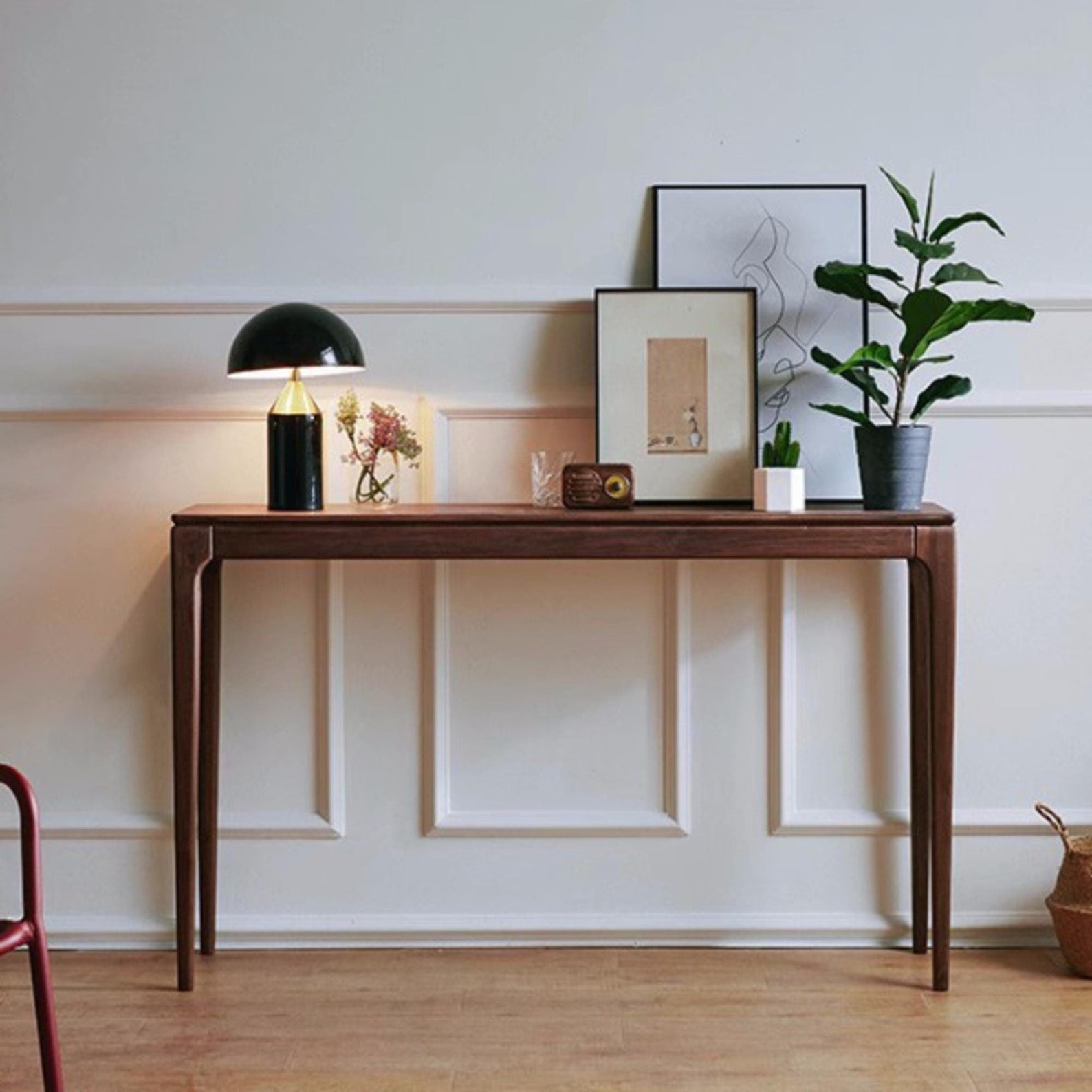 Walnut Console/coffee Table With Drawer, Long Thin Legs Farmhouse Entry ...