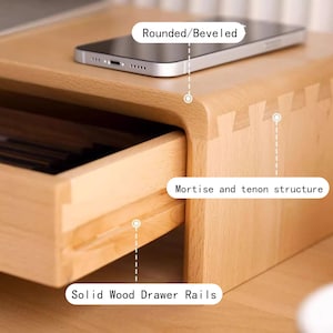 Custom Solid Wood Desktop Shelf Monitor Stand With Drawer Storage, Desk ...
