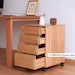 Portable Large Solid Wood Mobile Chest of Drawers With Caster Wheel ...