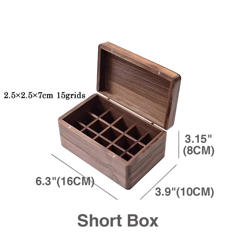 Walnut Wood Essential Oil Storage Box, Natural Living and Wellness ...