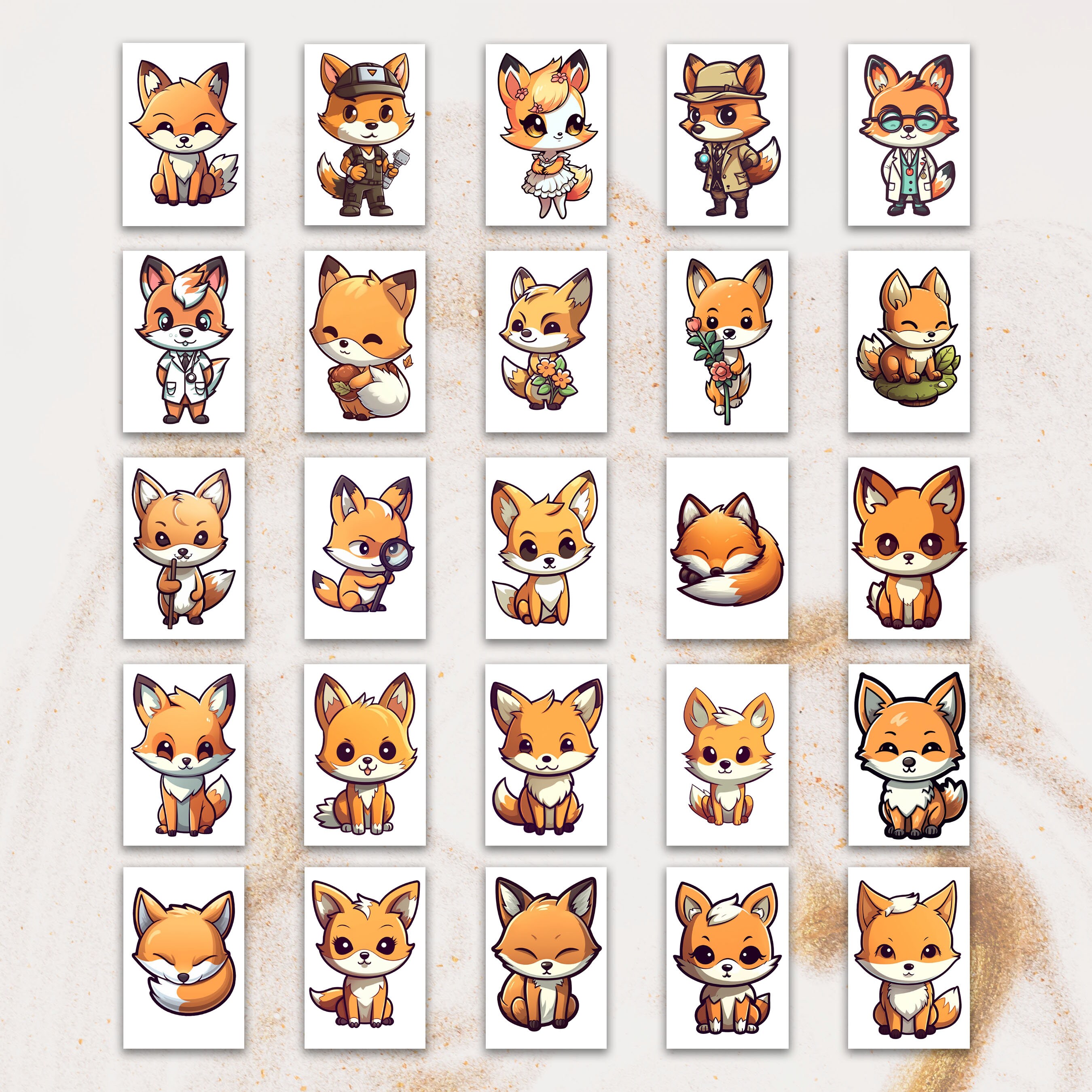 45 Cute Fox PNG Clip Art Cute Animal Clipart Clipart - Etsy