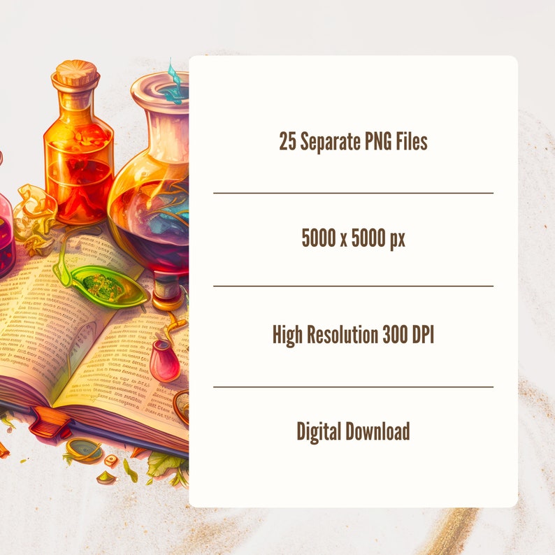 25 PNG Fantasy Potion Books Clipart - Open Book Clip Art - Book Bundle ...