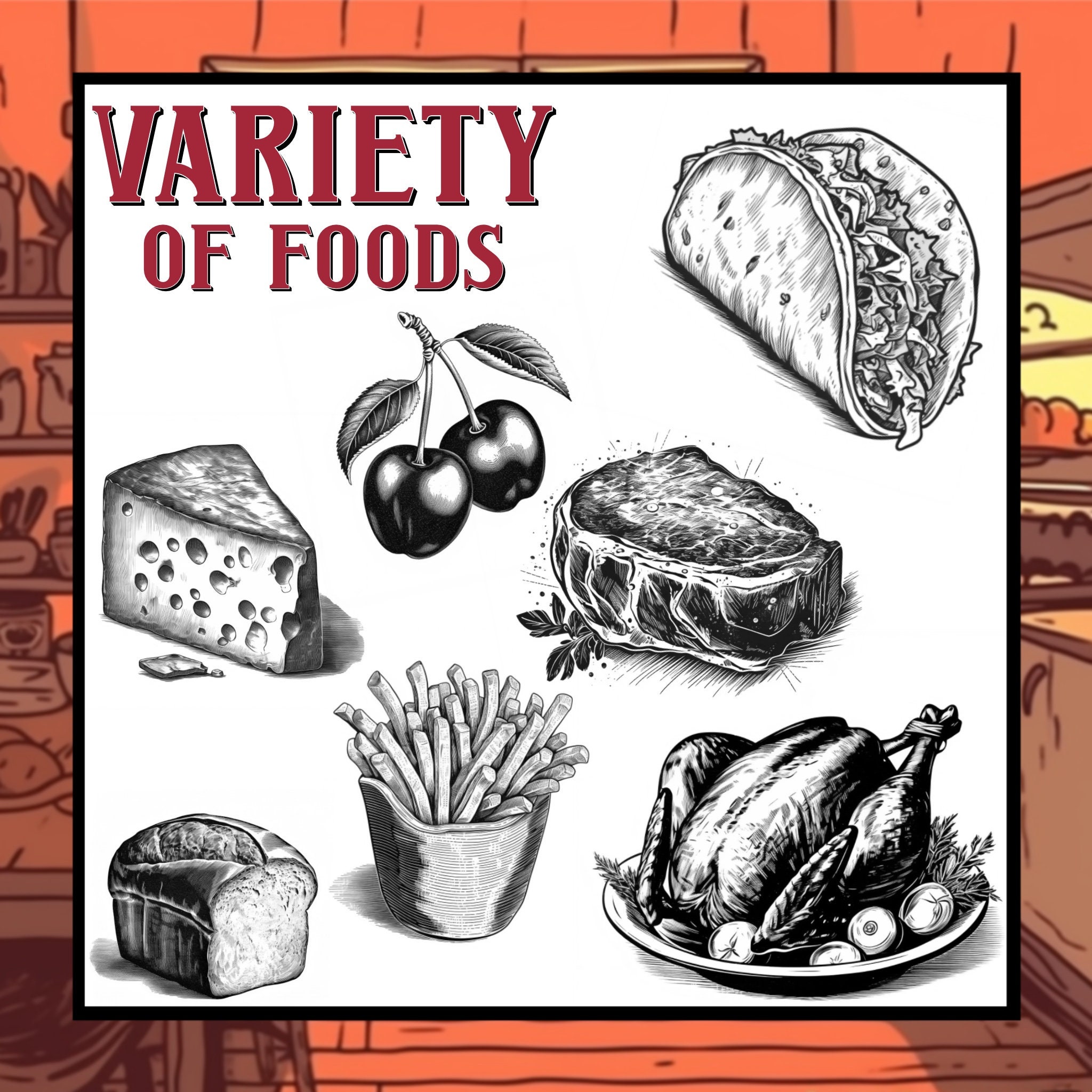 Procreate Food and Dessert Stamp Brushes | Graphic Design | Digital ...