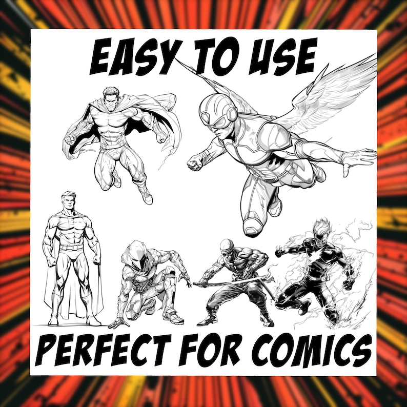 Comic Style Male Superhero Procreate Stamps | Comics Digital Art ...