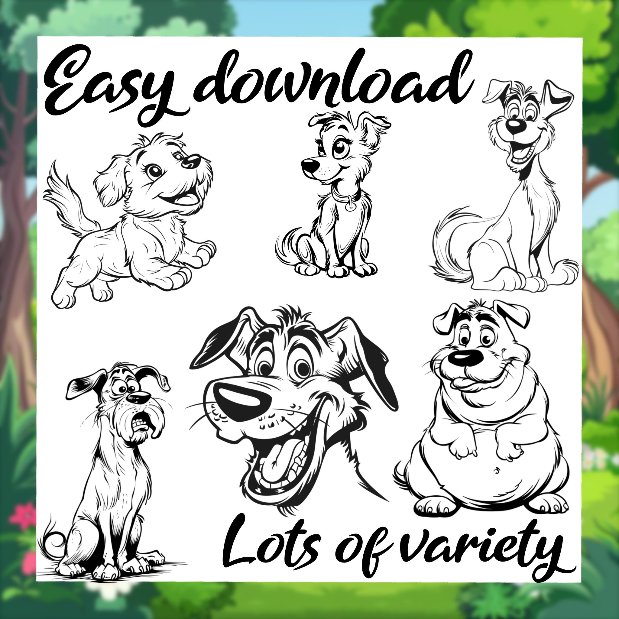 Retro Cartoon Style Dogs Procreate Stamps | Cats Digital Art | Dog ...