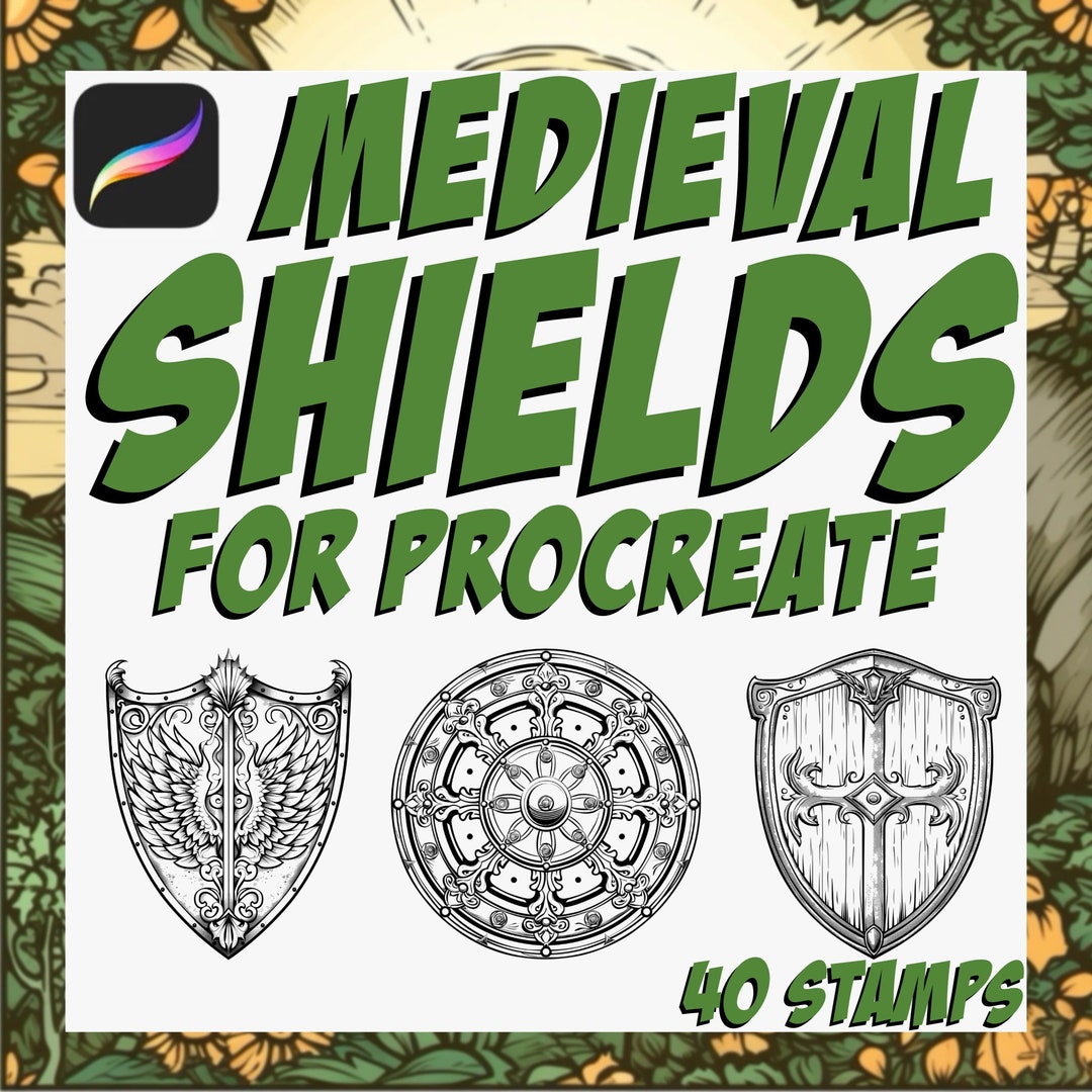 Medieval Shields Procreate Stamps | Fantasy Weapon Art Assistance ...