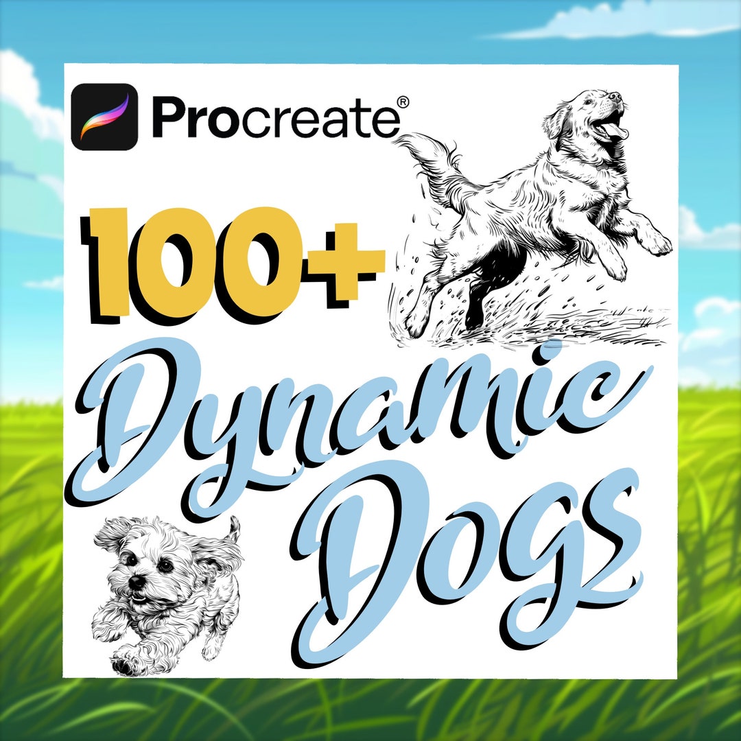 Dynamic Dogs Procreate Stamps | Pets Digital Art Assistance | Dog Brush ...