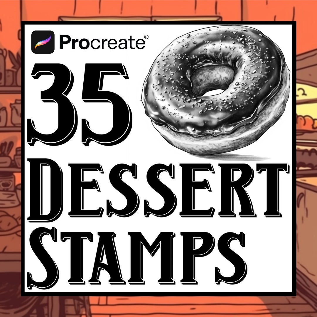 30 Procreate Dessert Stamp Brushes | Graphic Design Tool | Digital ...