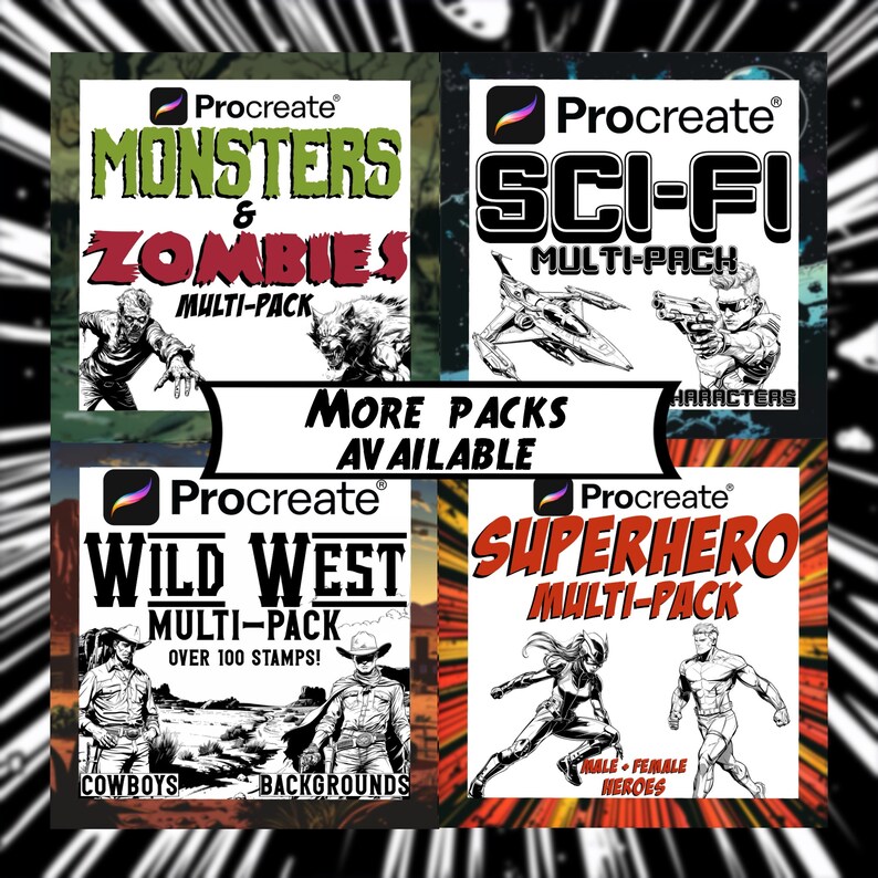 Procreate Comic Book Style Male Head Stamps | Digital Art Assistance ...