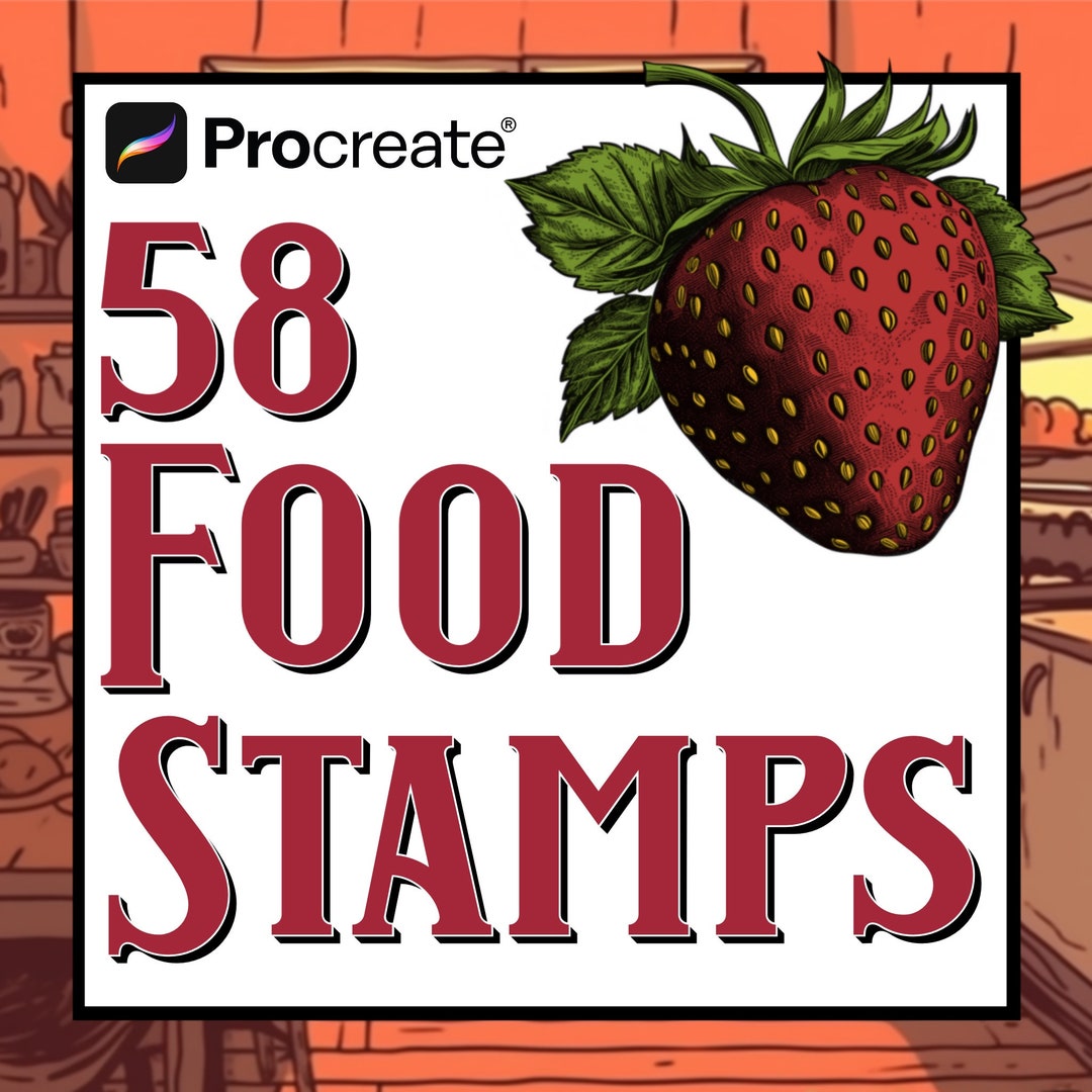 50+ Procreate Food Stamp Brushes | Graphic Design Tool | Digital ...