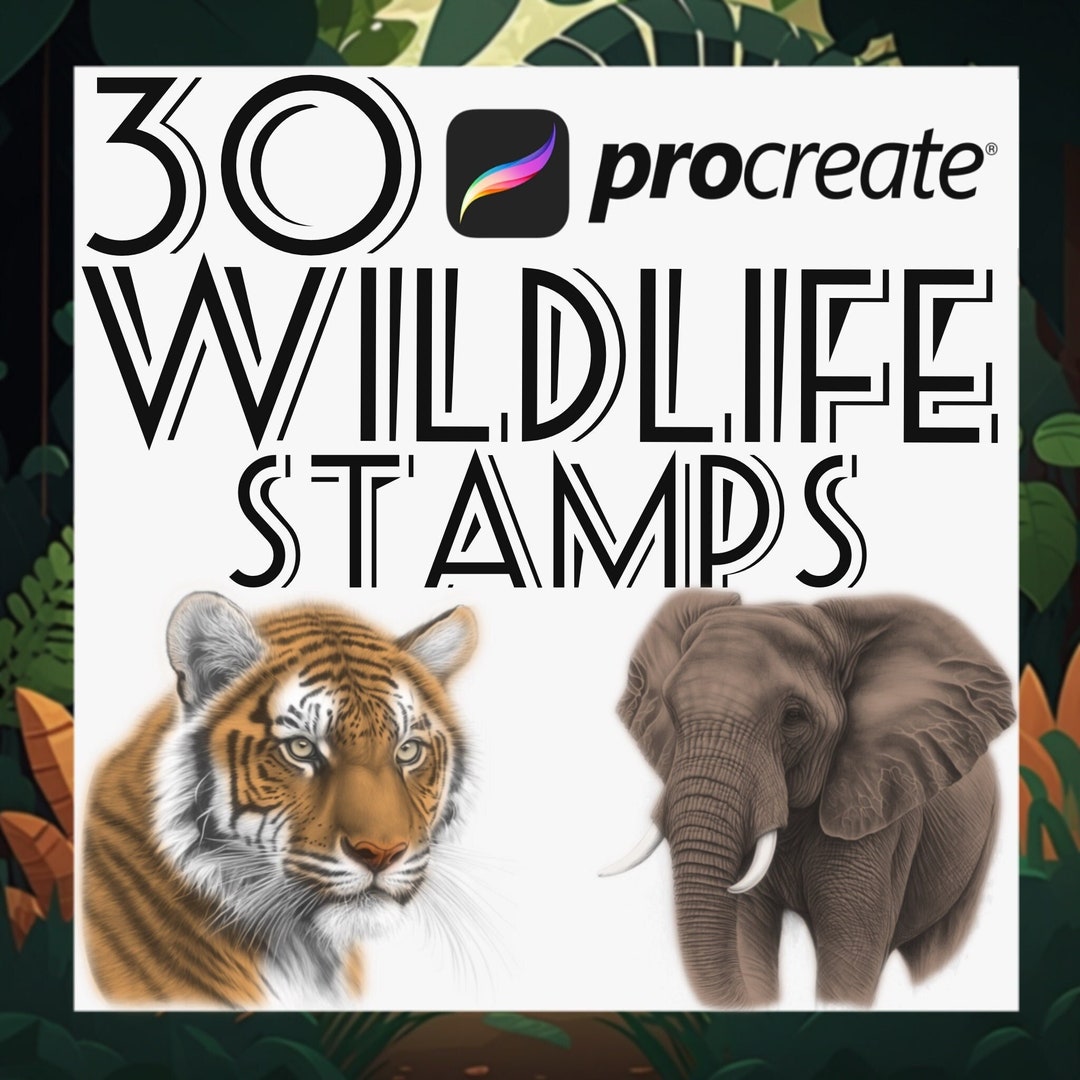 Animal Wildlife Procreate Stamps | Digital Art Brushes Pack ...
