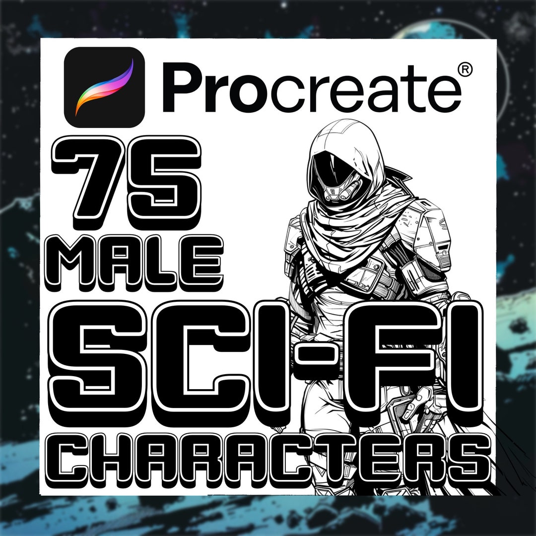 Comic Style Sci-fi Characters Procreate Stamps | Space Digital Art ...