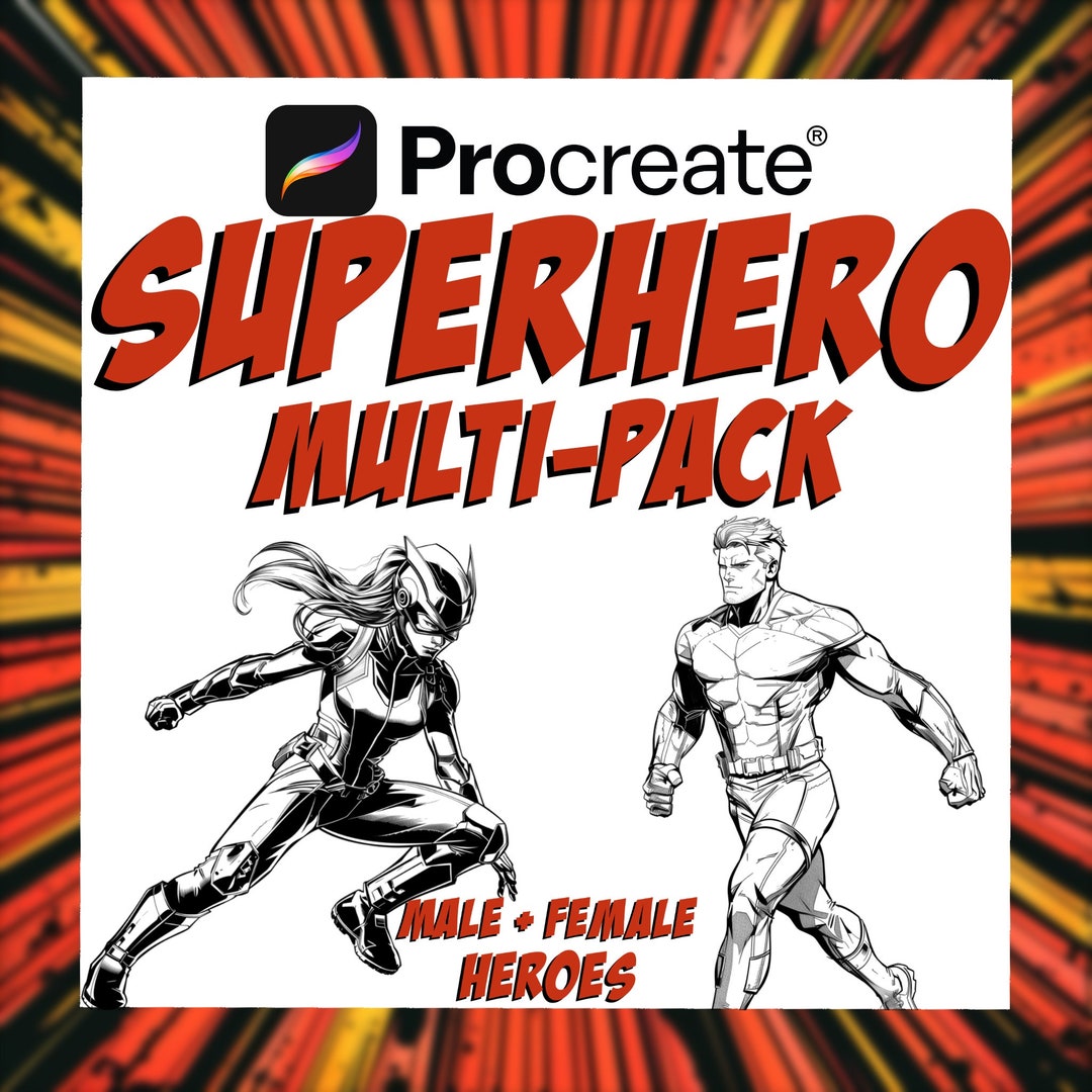 Comic Style Female Superhero Procreate Stamps | Comics Digital Art ...