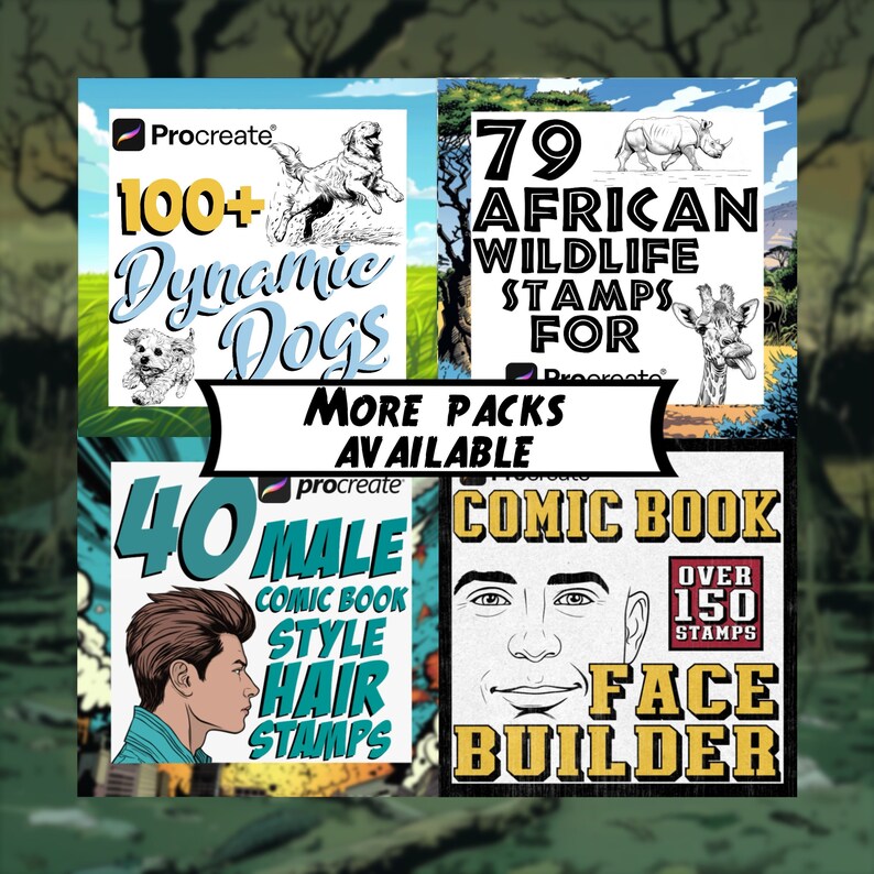 Comic Style Monster Procreate Stamps Digital Art Zombies Brush Set ...