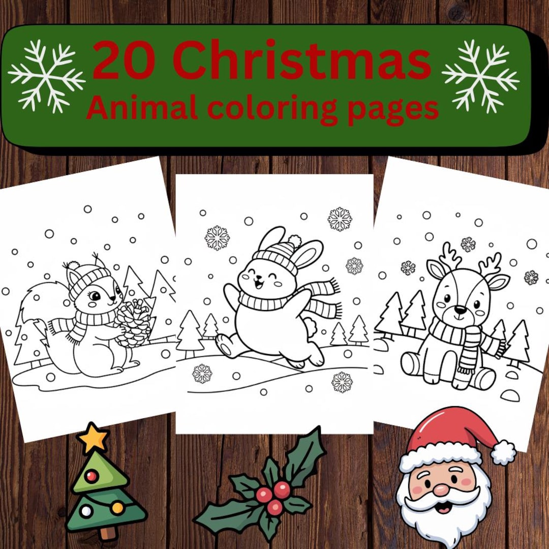 Christmas Animals Coloring Pages | Kids Winter Holiday Activity ...