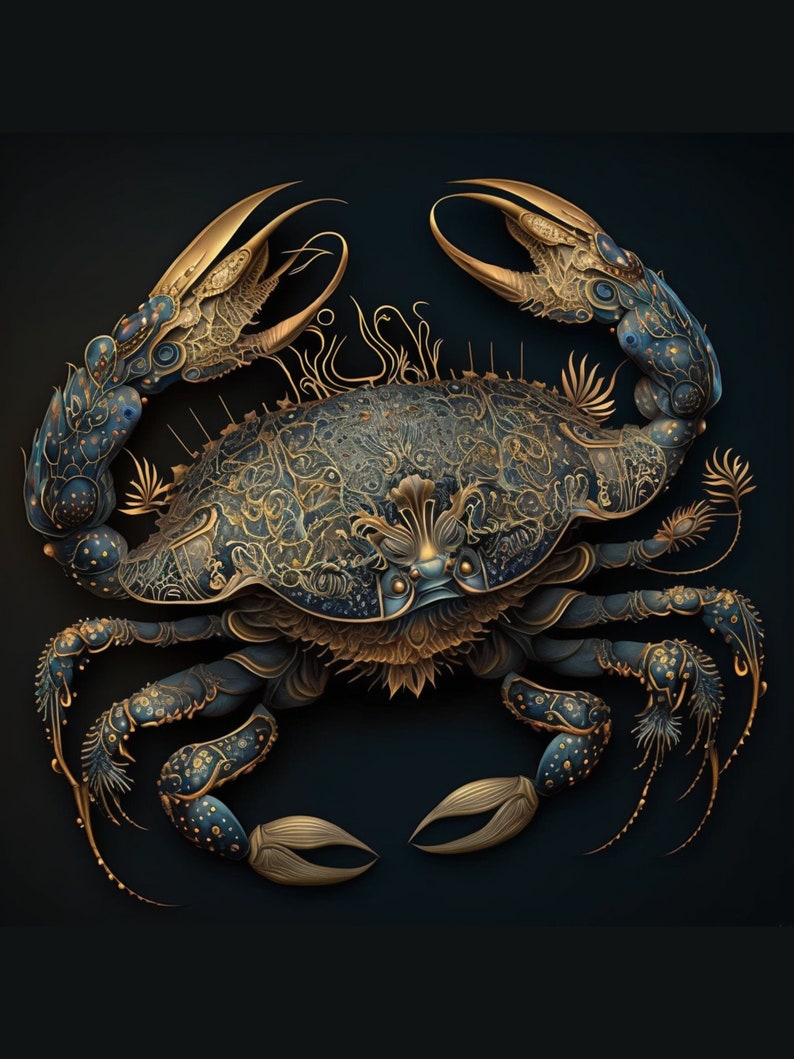 Cancer Horoscope Digital Print - Animal Symbol of Cancer Zodiac as Wall ...