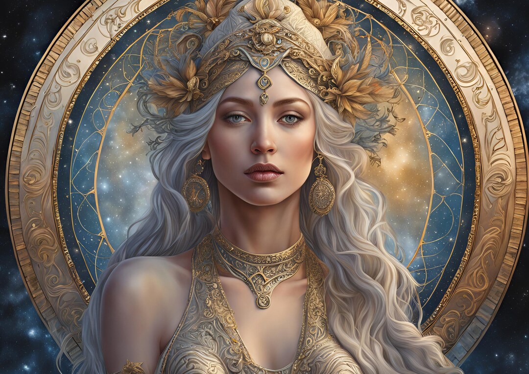 Virgo Horoscope Digital Print - Female Goddess Virgo Zodiac Wall Art ...