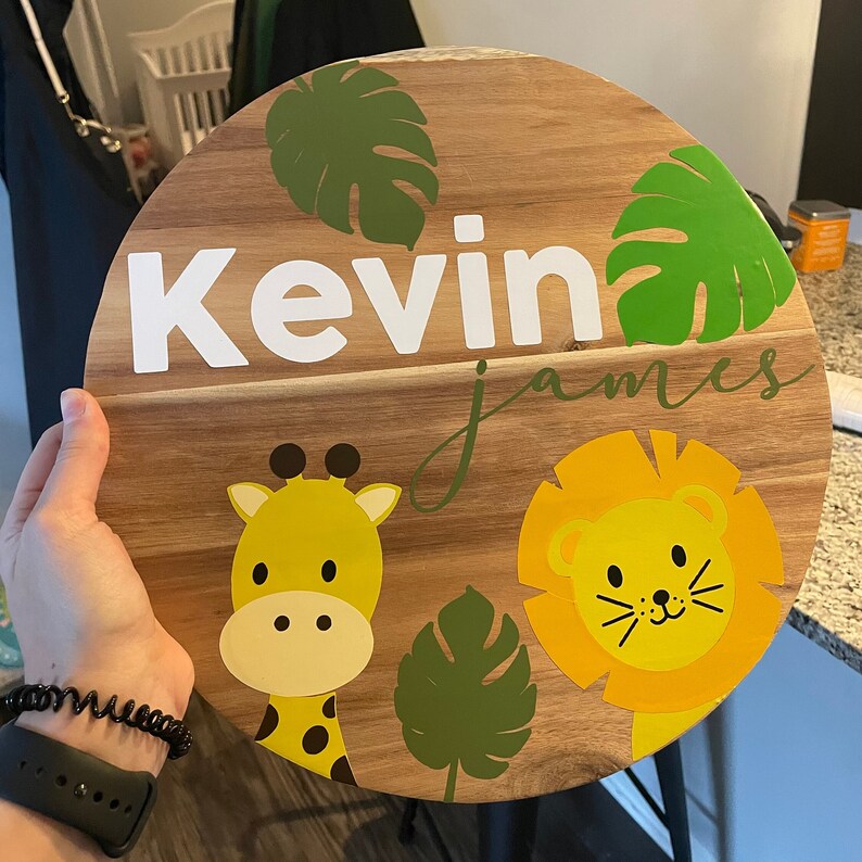 Name Sign SVG, Nursery Sign Svg, Safari Nursery Decor, Baby Shower Gift ...