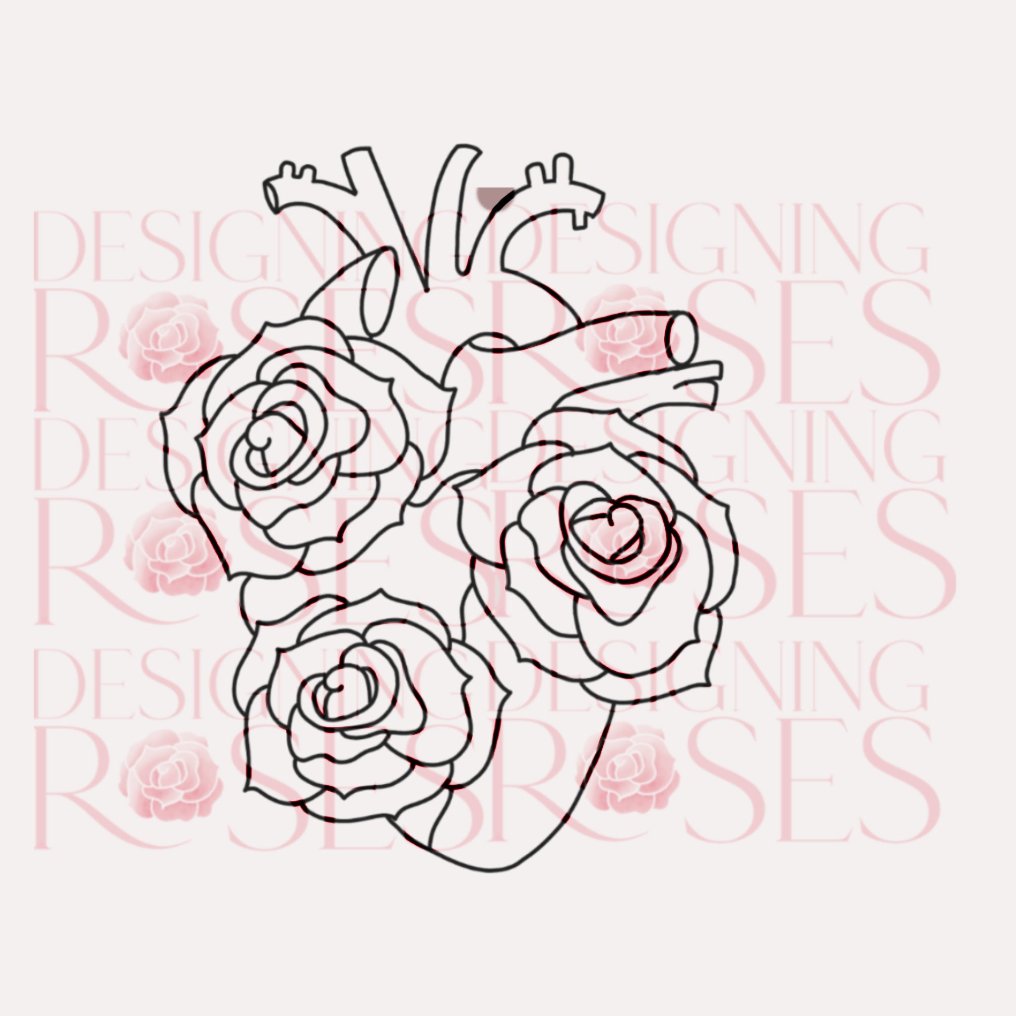 Anatomical Heart With Flowers SVG Bundle!! Heart With Roses SVG ...