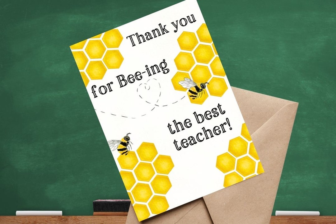Watercolor Teacher Appreciation Card, Thank You Teacher Greeting Card ...
