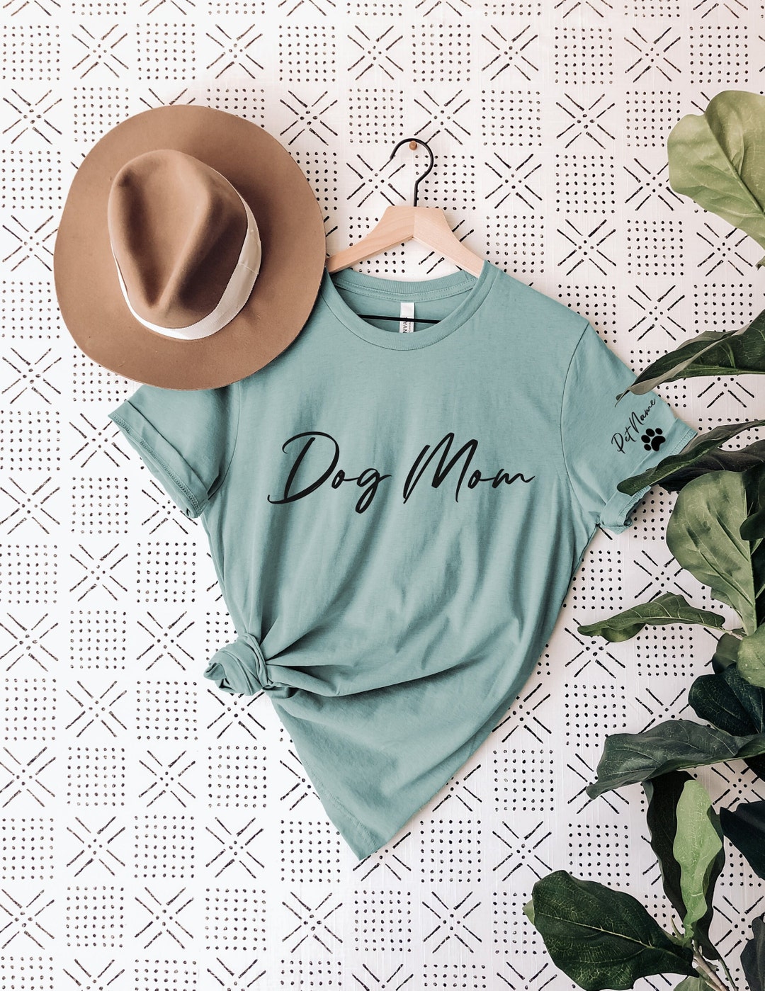 Custom Dog Mom Shirt With Pet Names on Sleeve, Personalized Mother's ...