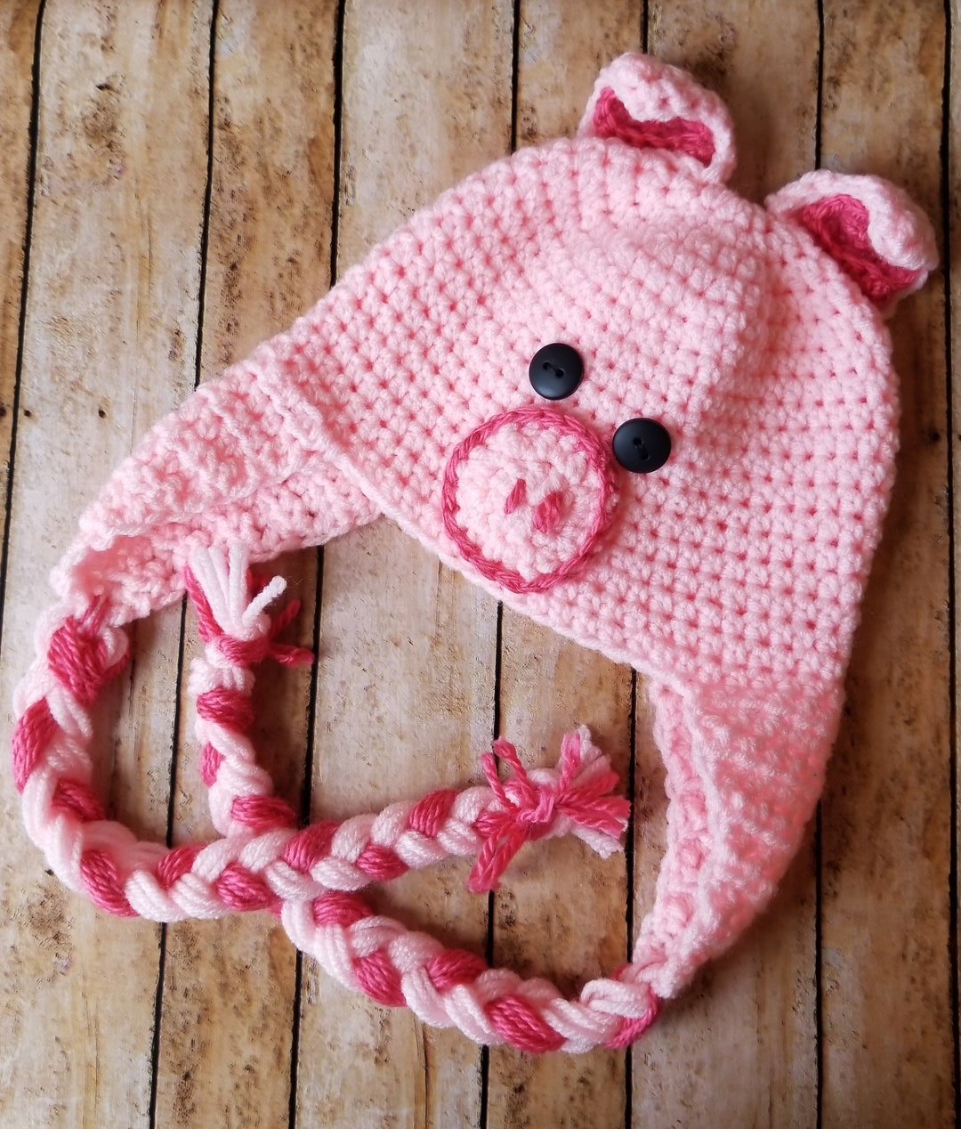 Crochet Pig Hat, Handmade Hat, Crochet Hat, Winter Hat for Kids, Kid's ...