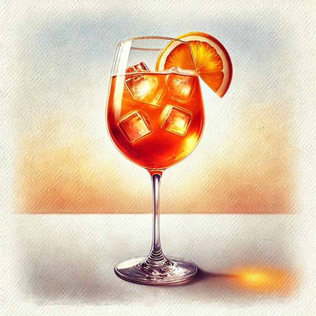 Aperol Spritz Print Artwork USA Colorful Refined Design Inkxcity - Etsy
