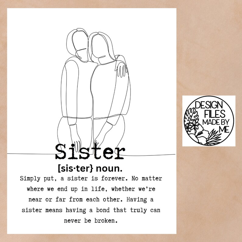 Sister Definition Printable Wall Decor Gifts for Sister - Etsy