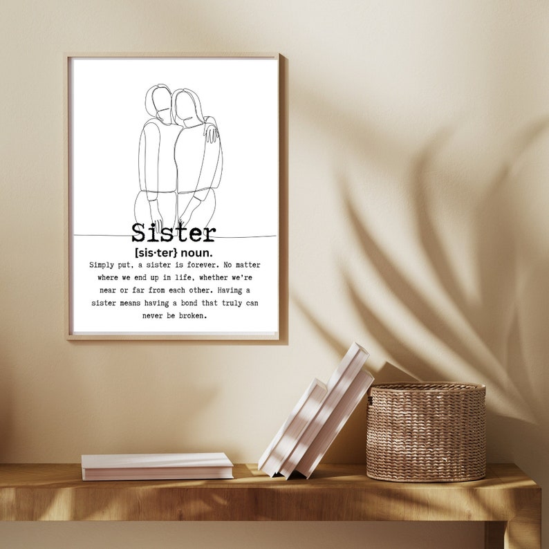 Sister Definition Printable Wall Decor Gifts for Sister - Etsy