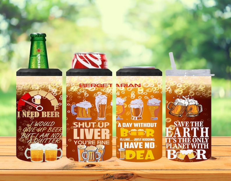 Funny Beer Can Cooler PNG: Dad 4-in-1 Tumbler Wrap (digital Download ...