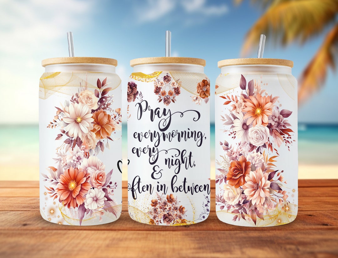 Christian Affirmations Libbey Glass Can Tumbler Design (digital ...