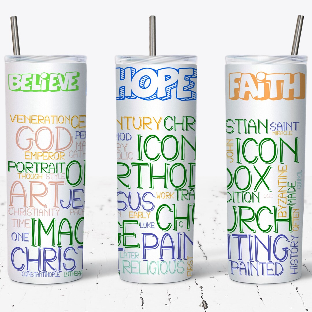Christian Tumbler Wrap: Jesus Faith Quote, Hope Design (PNG) - Etsy