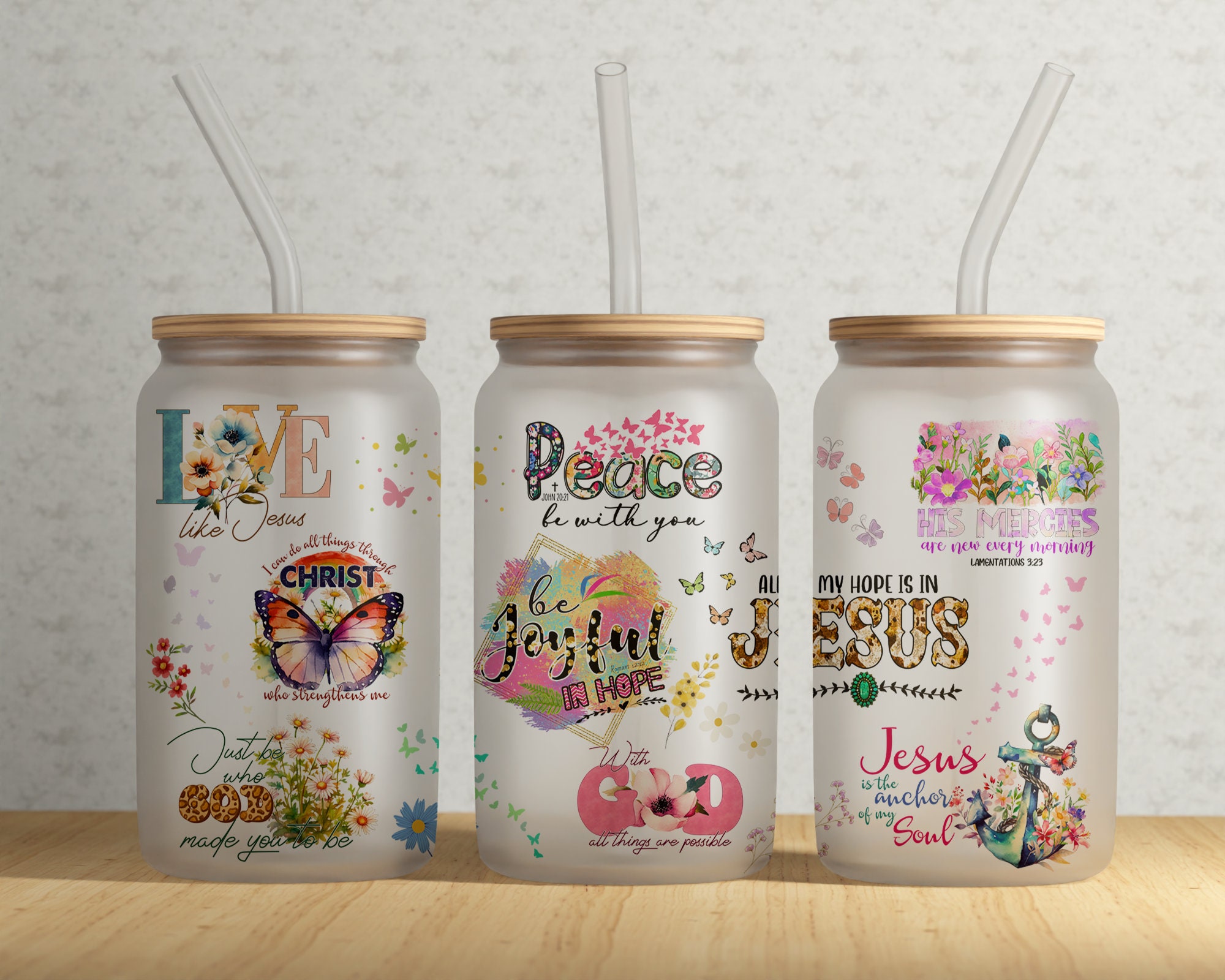 Christian Bible Verse Affirmations 16 Oz Libbey Glass Can Tumbler ...