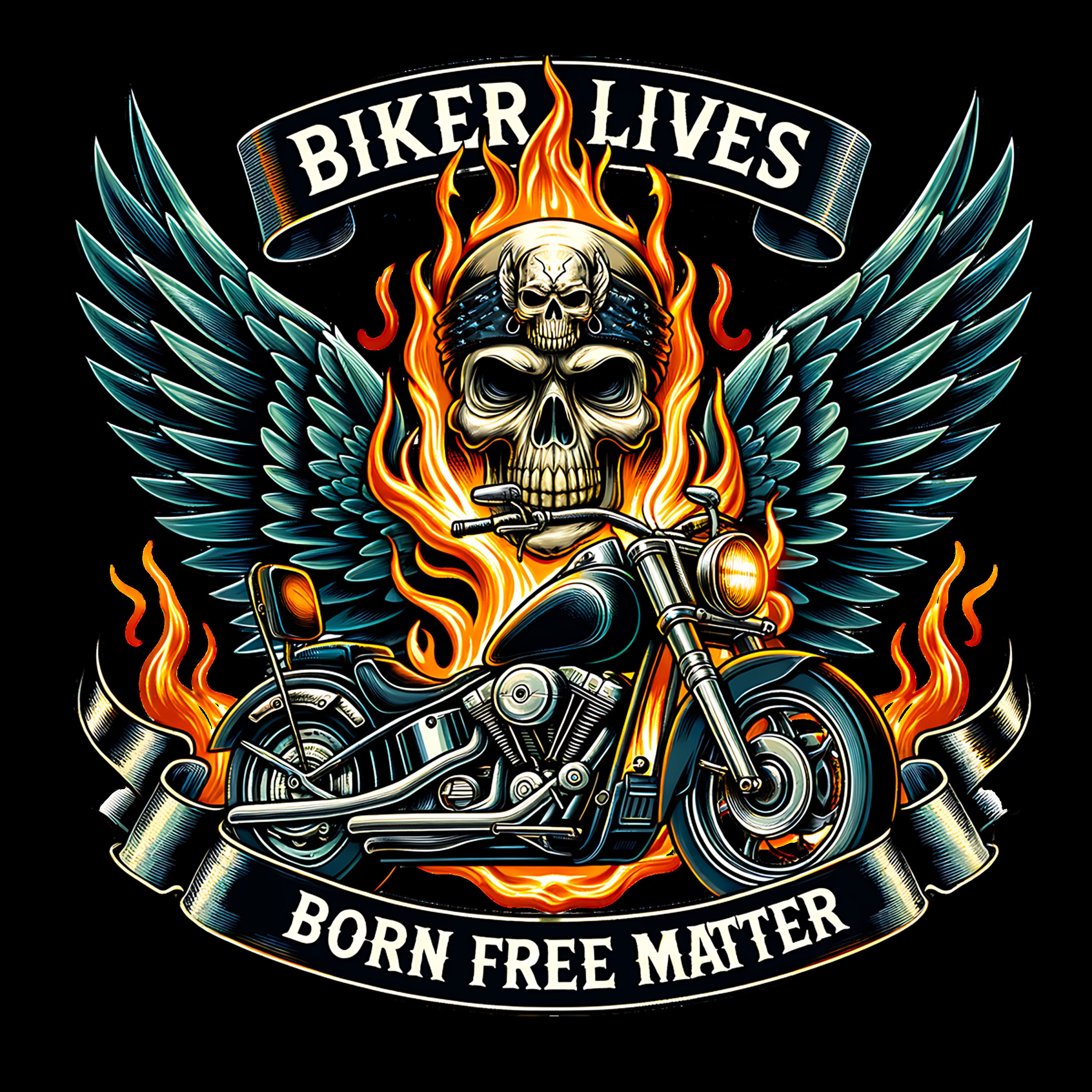 Biker Lives Matter PNG Sublimation Design, Hell Rider Png, Flaming Bike ...