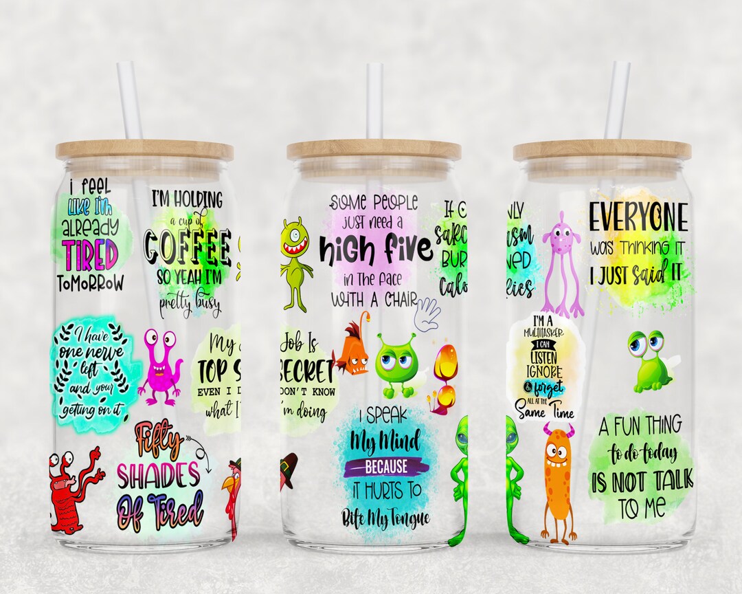 Sarcastic Glass Can, 16 Oz Skinny Tumbler Sassy Libbey, Tumbler Wrap ...