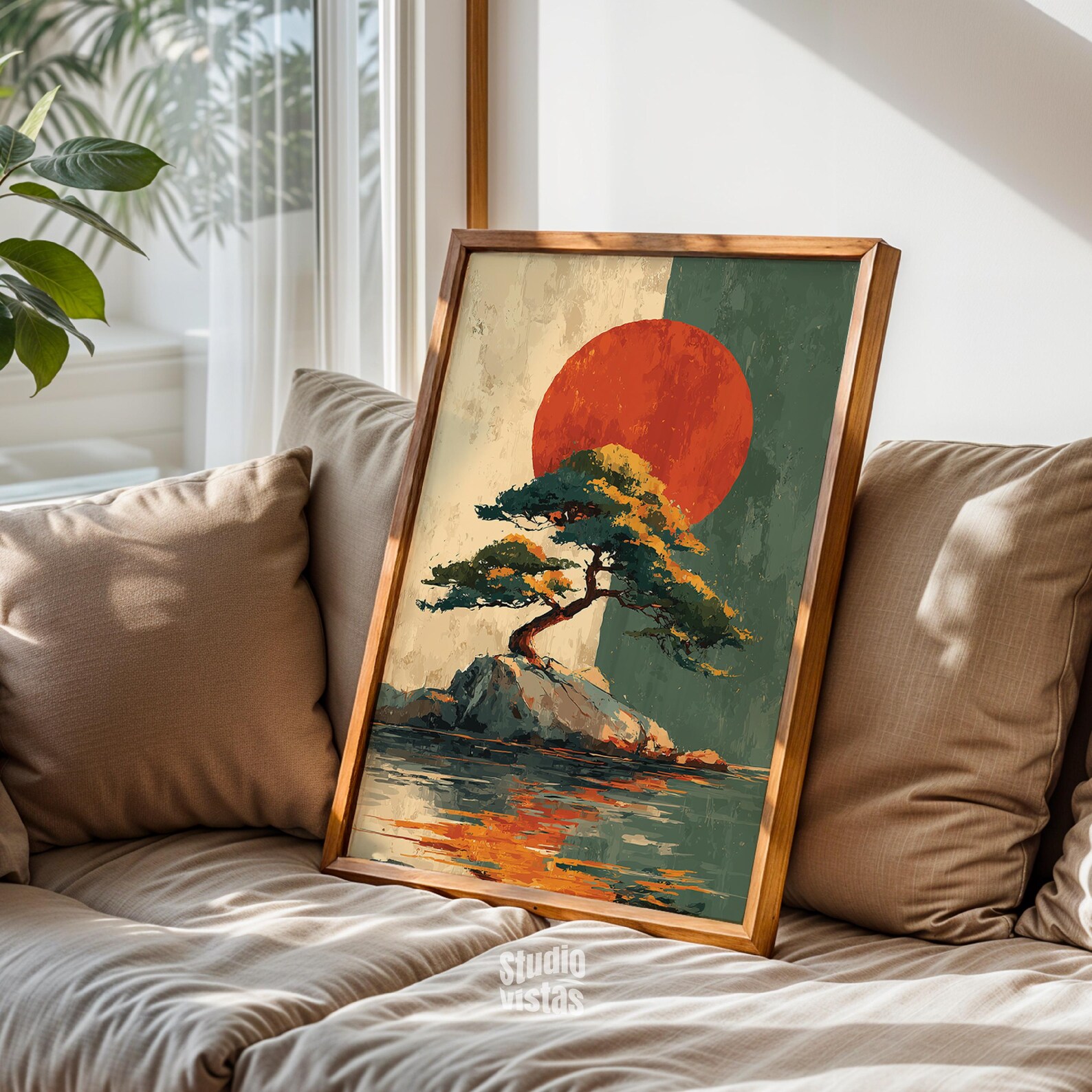 Japanese Bonsai Tree Art Print: Japandi Zen Landscape Poster - Etsy