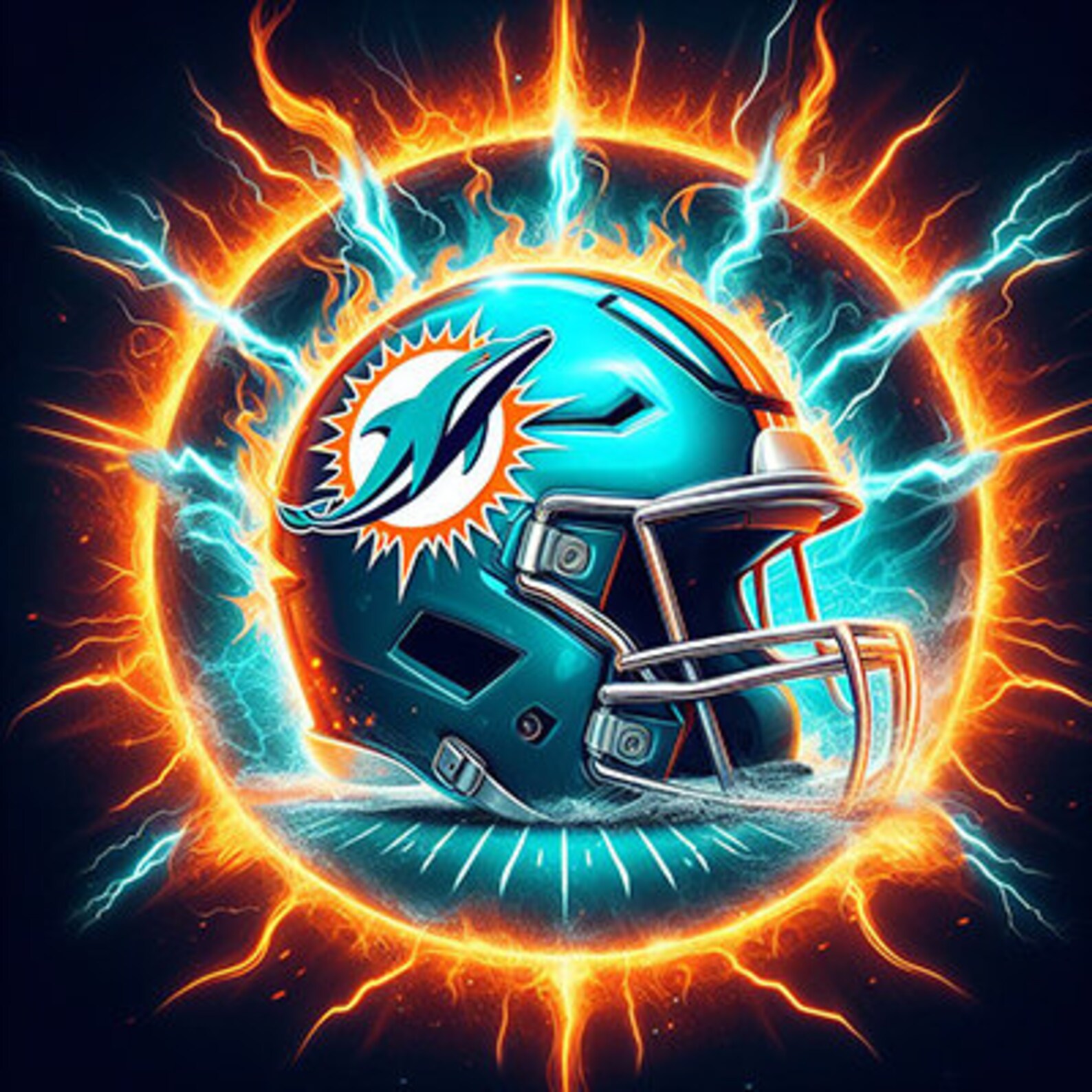 Miami Dolphins Fire and Ice - Etsy