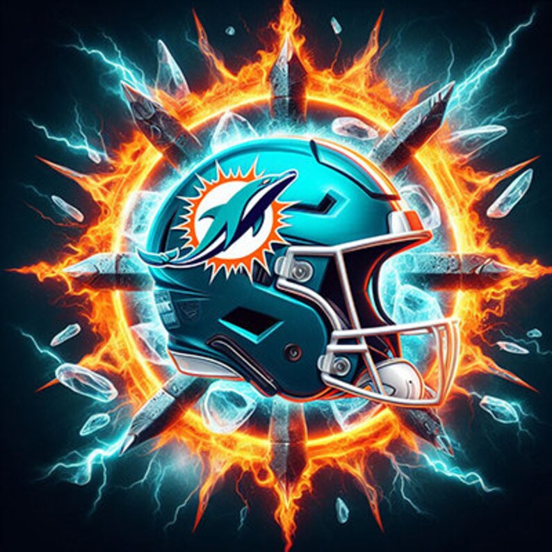 Miami Dolphins Fire and Ice - Etsy