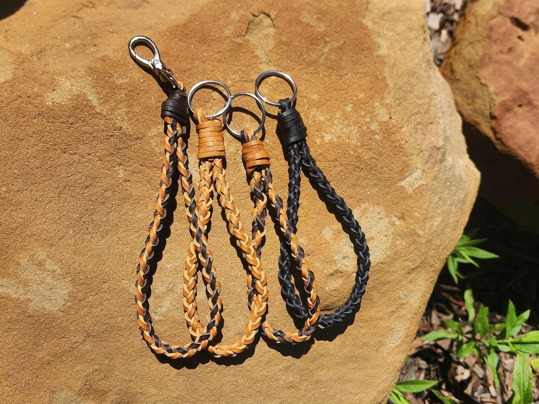 Rope Braid Leather Wrist Strap, Leather Lace Woven Wristlet - Etsy