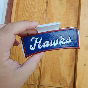 Tooled Leather School Mascot Hair Clip: Handmade Custom Spirit Wear - Etsy