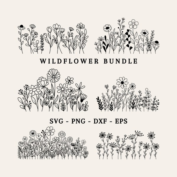 Wildflower Svg - Etsy