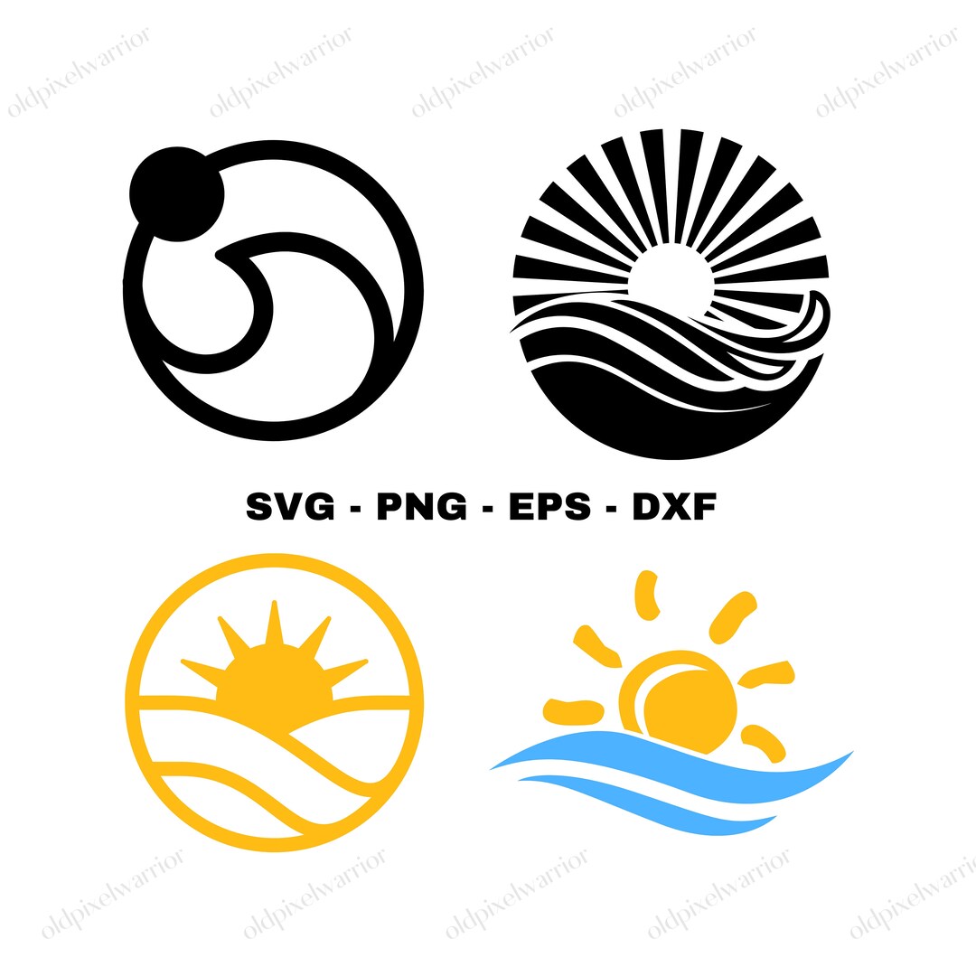 O Sun Waves SVG, Hand-drawn Circle Wave SVG, Cut File Digital Download ...