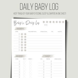 Printable Newborn & Baby Daily Log (Download Now) - Etsy