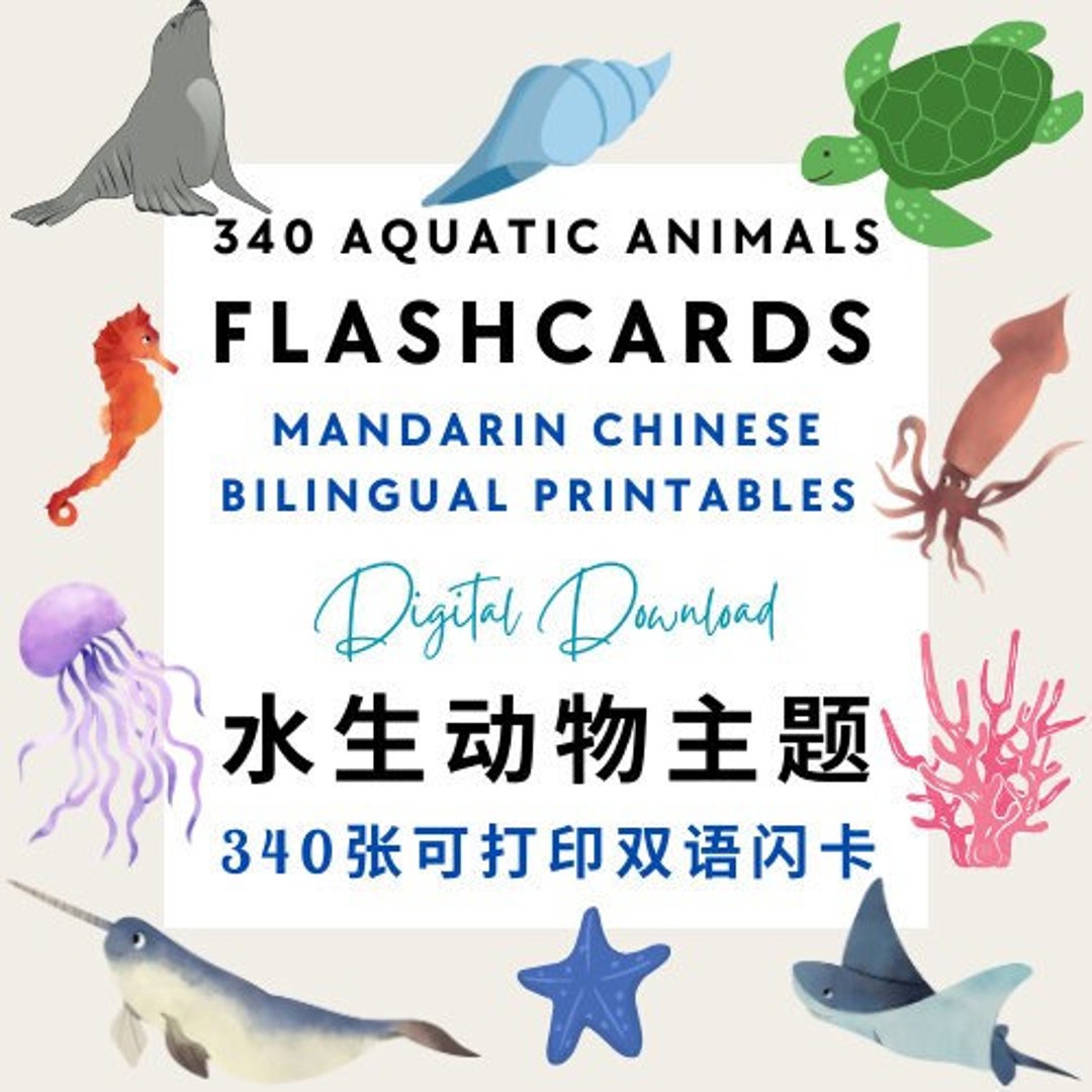 Aquatic Animals Sea Creatures (real Pictures) 340 Bilingual Chinese ...