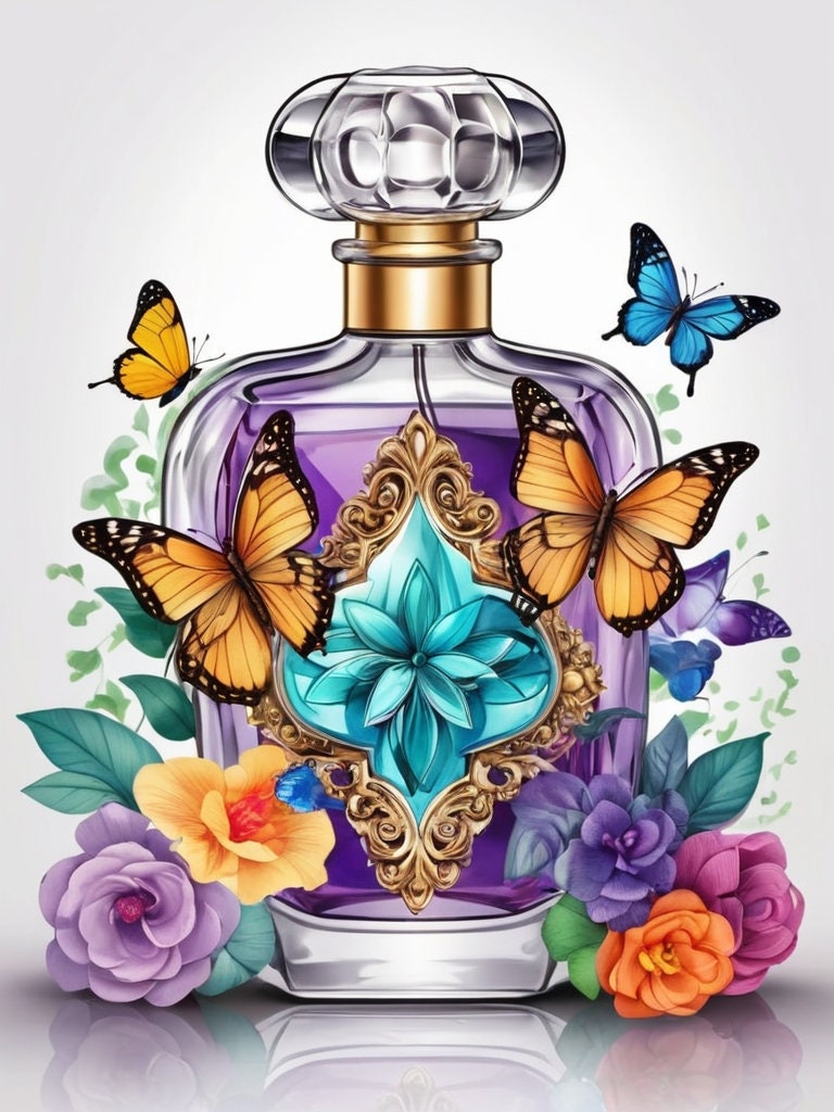 90 Perfume Bottles Coloring Book, Blooms & Scents, Adults/kids Coloring ...