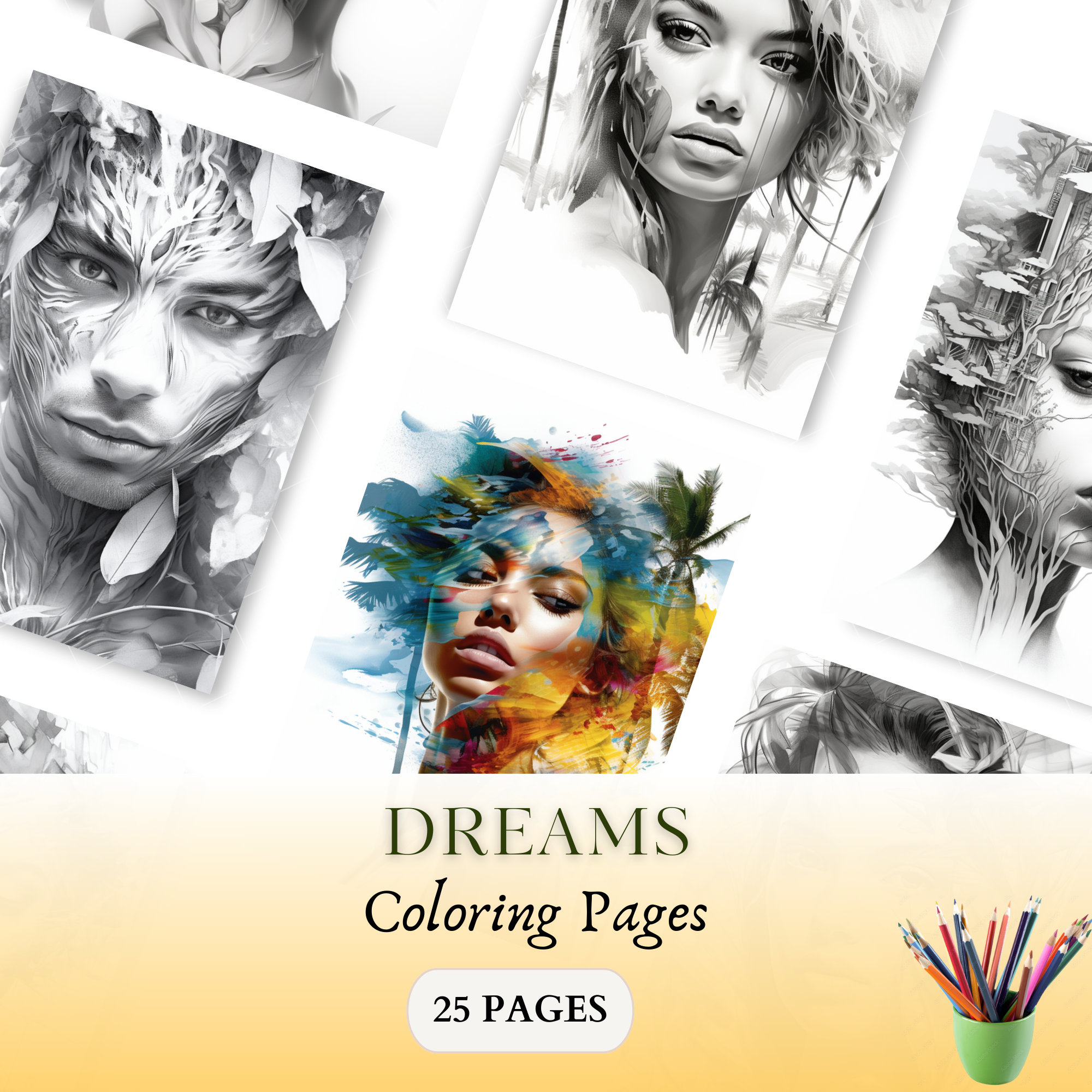 25 Dreams Coloring Pages, Imagination, Dreamcatcher, Fantasy, Abstract ...